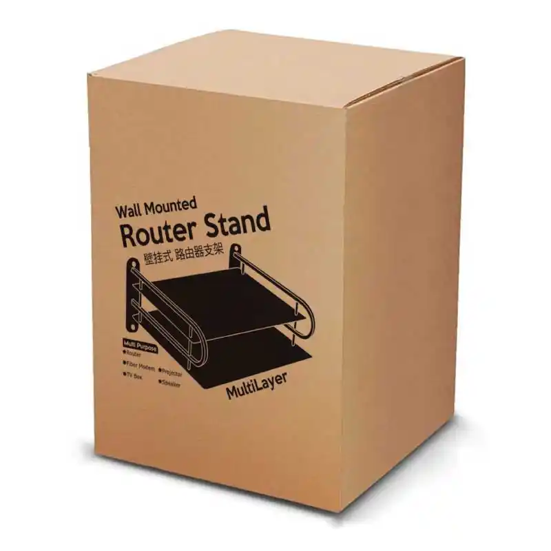 Stainless Steel Wall Mounted Router Stand - Black