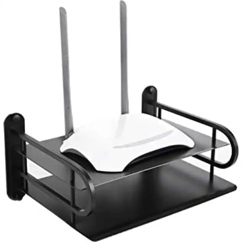 Stainless Steel Wall Mounted Router Stand - Black